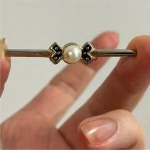 Vintage | Jewelry | Vintage Faux Pearl Brooch Art Nouveau Pin Gold Tone ...